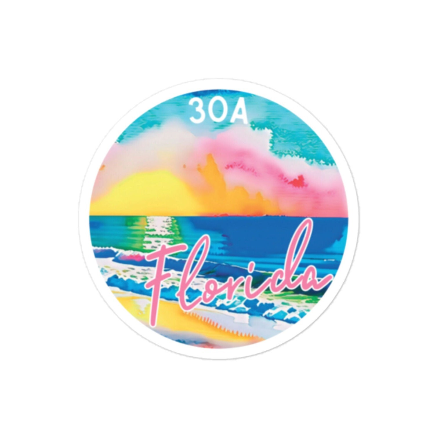 Florida 30A Sticker, Vinyl Sticker, Bubble-free, Travel Sticker, Water ...