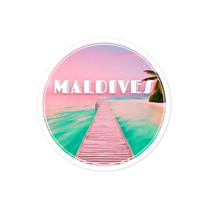 Maldives Sticker, French Polynesia, Vinyl Sticker, Bubble-free, Travel ...