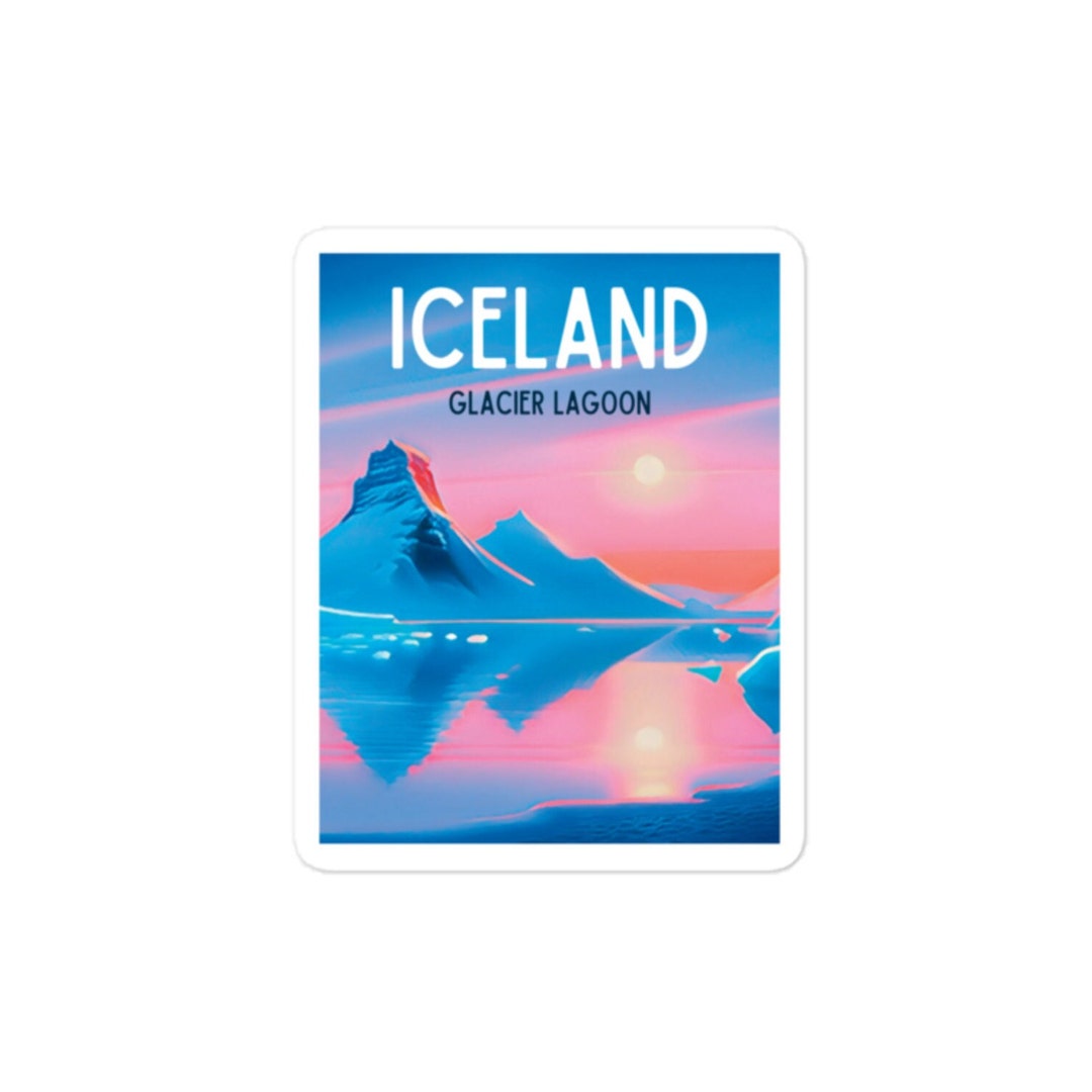 Iceland Sticker, Glacier Lagoon, Vinyl Sticker, Bubble-free, Travel ...