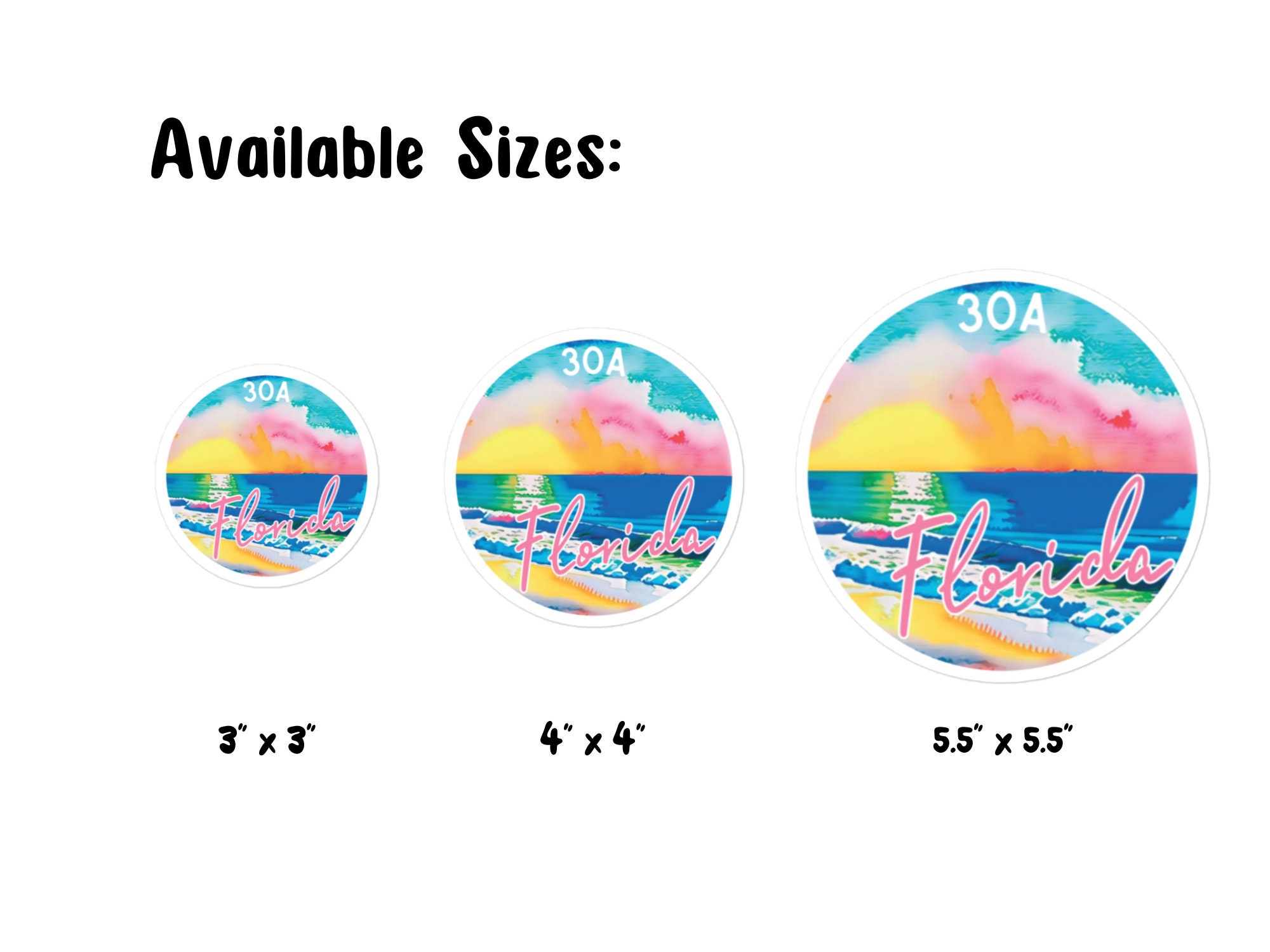 Florida 30A Sticker, Vinyl Sticker, Bubble-free, Travel Sticker, Water ...
