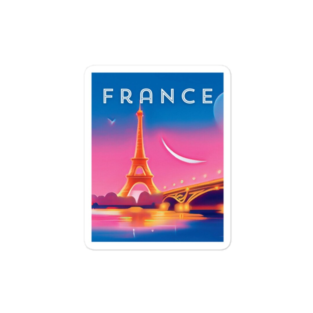 France Sticker, Paris, Eiffel Tower, Vinyl Sticker, Bubble-free, Travel ...