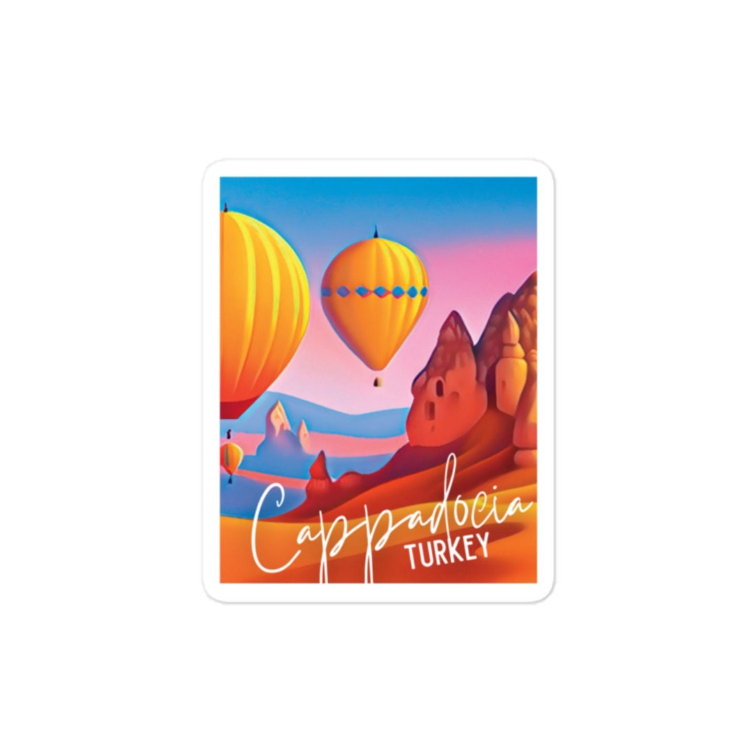 Cappadocia Sticker, Turkey, Vinyl Sticker, Bubble-free, Travel Sticker ...