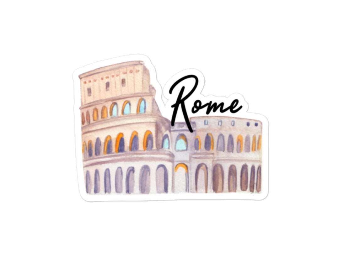 Roman Colosseum Sticker, Rome, Italy, Vinyl Sticker, Bubble-free ...