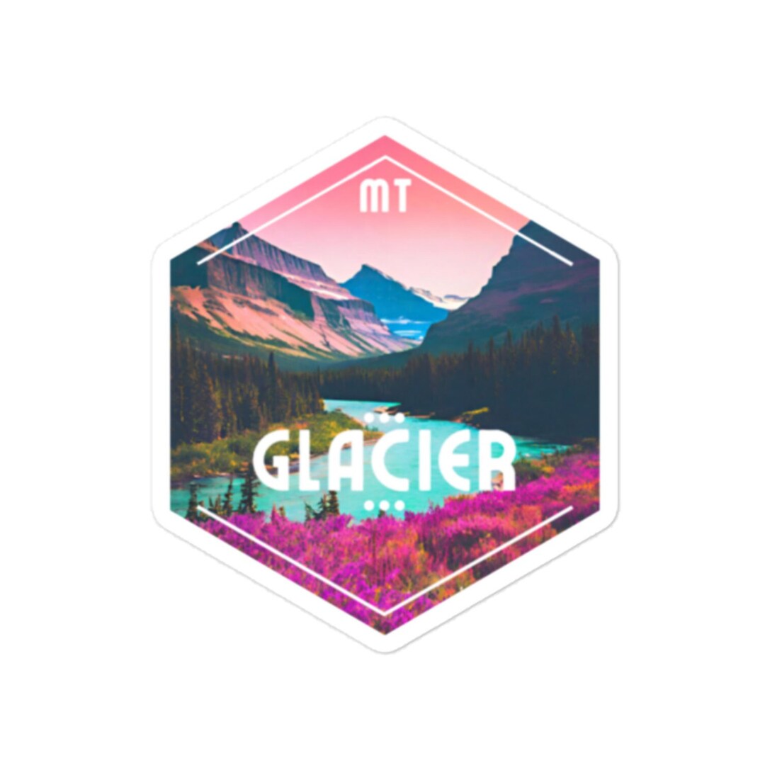 Glacier National Park Sticker, Vinyl Sticker, Bubble-free, Travel ...