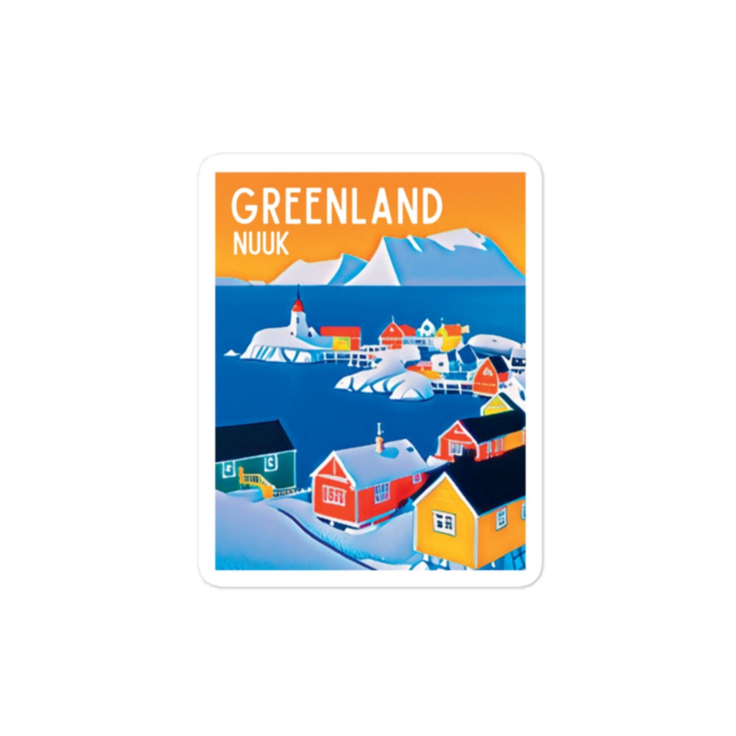 Nuuk, Greenland Sticker, Vinyl Sticker, Bubble-free, Travel Sticker ...