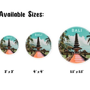 Bali Sticker, Indonesia, Vinyl Sticker, Bubble-free, Travel Sticker ...