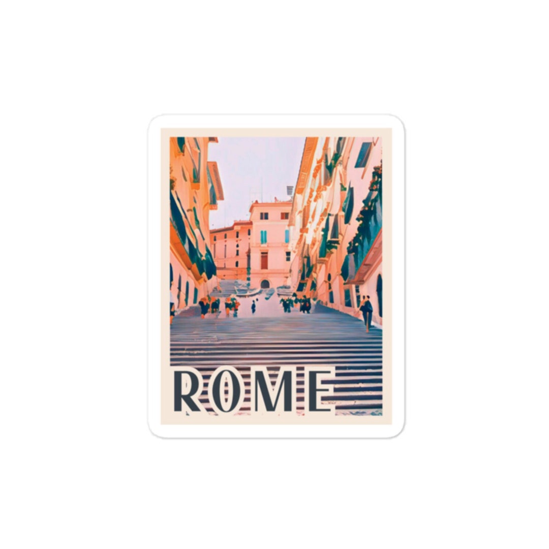 Rome Sticker, Italy, Spanish Steps, Vinyl Sticker, Bubble-free, Travel ...