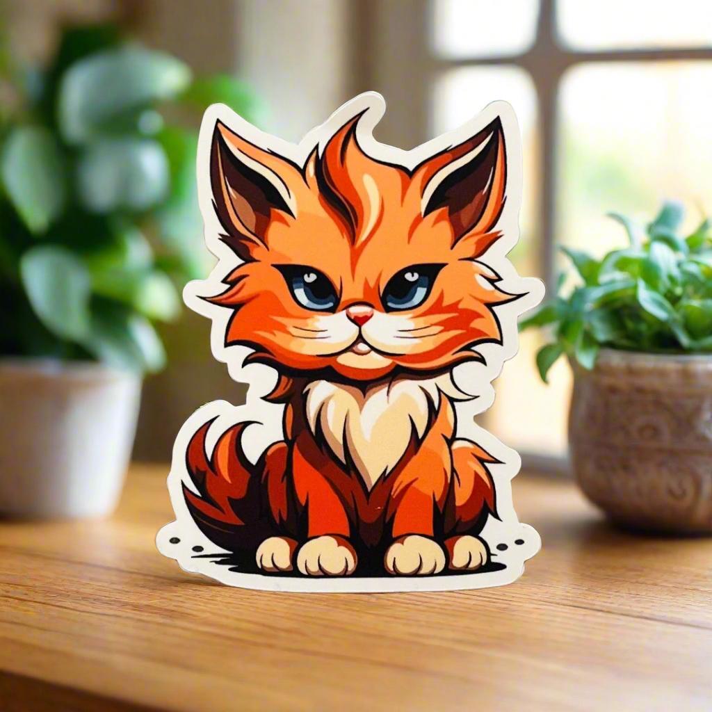 Orange Tabby Cat Sticker, Ginger Cat Sticker, Cattitude, Laptop Cat ...