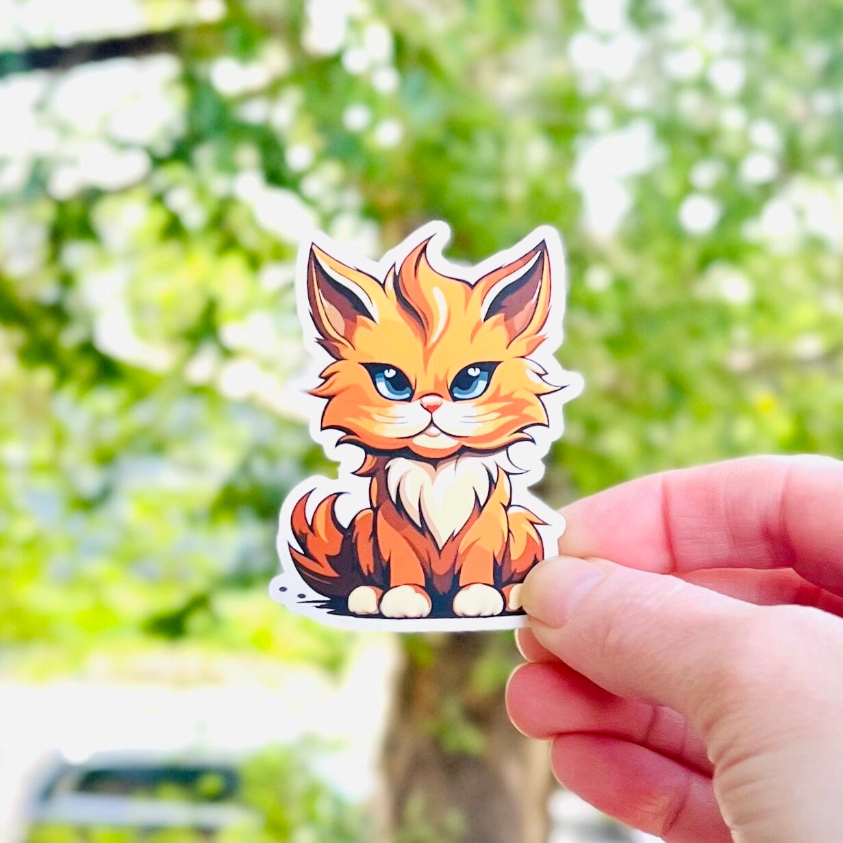 Sassy Orange Cat Sticker, Ginger Cat, Orange Tabby Sticker, Laptop or ...