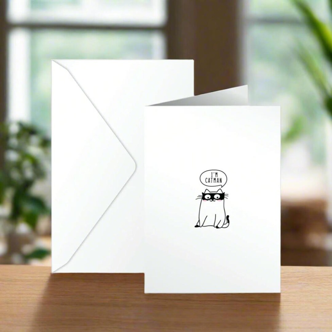I'm Catman Blank Card, Blank Cat Card, Thinking of You Cat Card, Cat ...