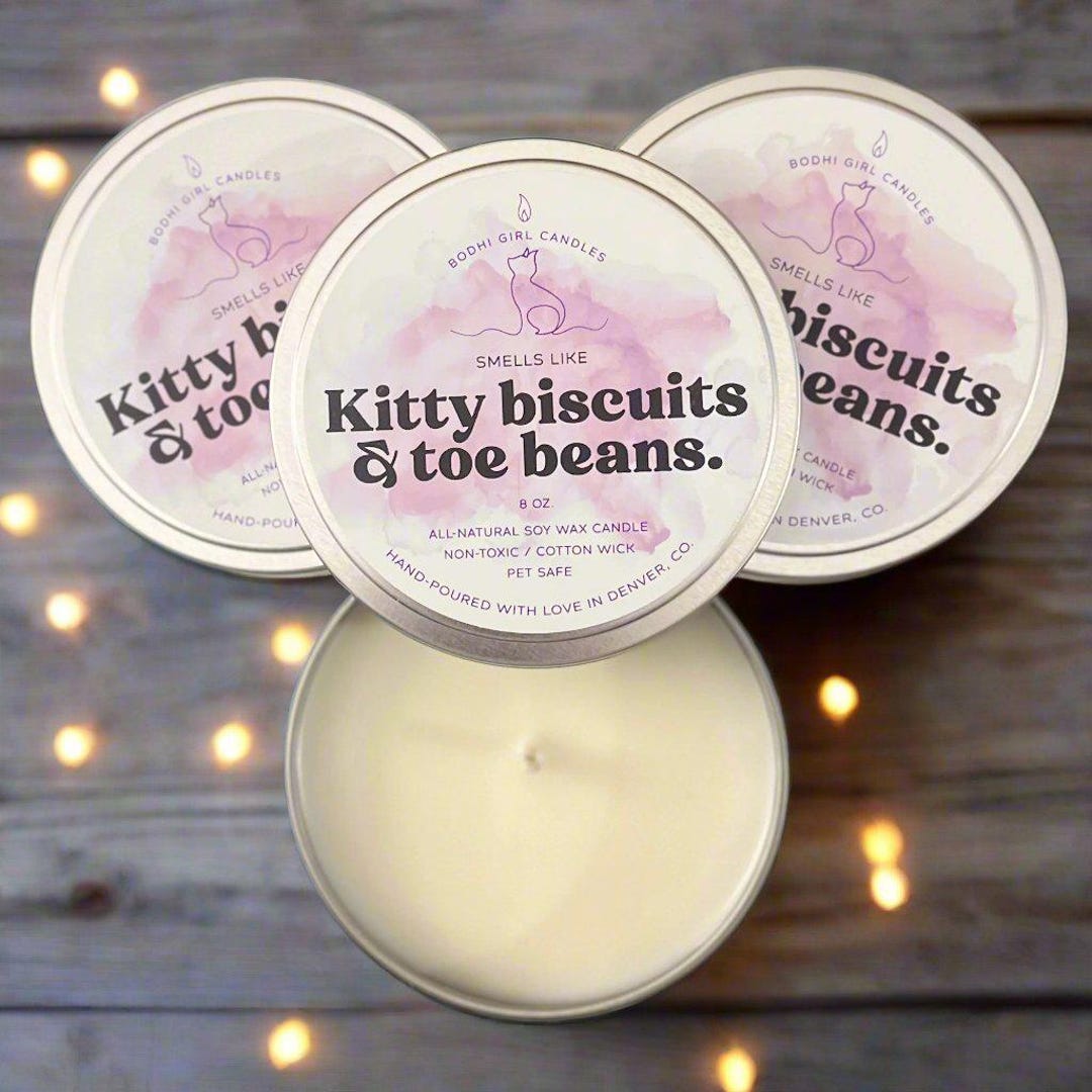 Kitty Biscuits and Toe Beans Candle, Funny Cat Candle, Gift for Cat ...
