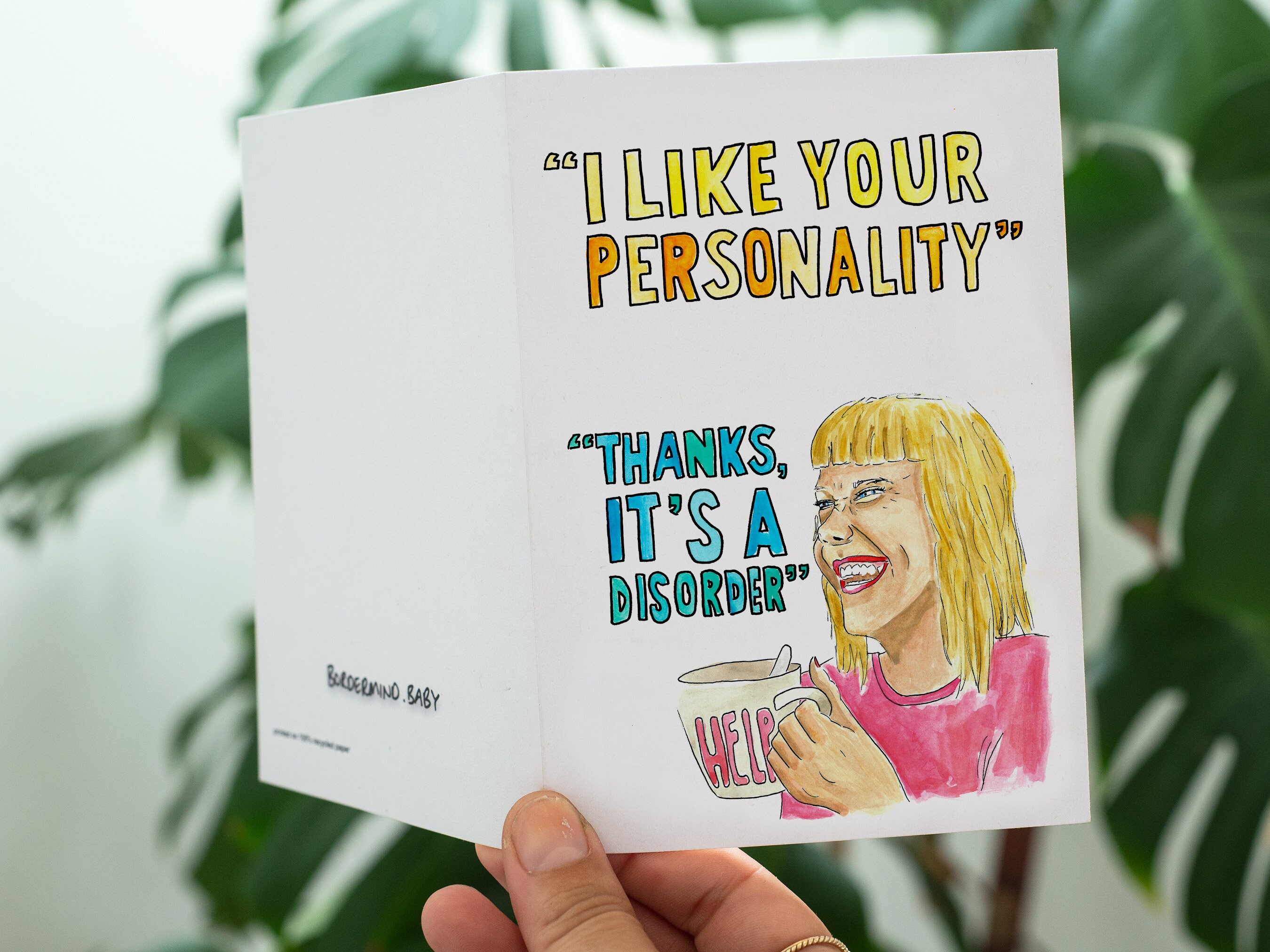 Borderline Personality Disorder Greeting Card Funny Birthday Gift ...