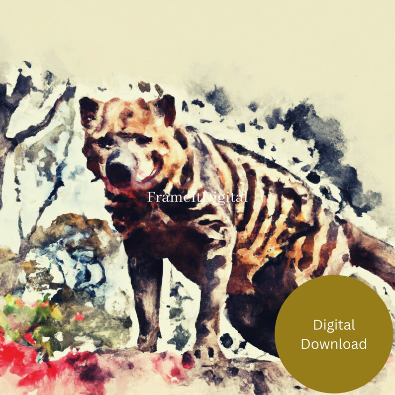Tasmanian Tiger Watercolor Print (digital Download) *limited Item* - Etsy