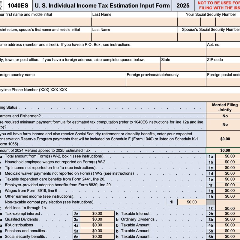 1040 Form Template - Etsy
