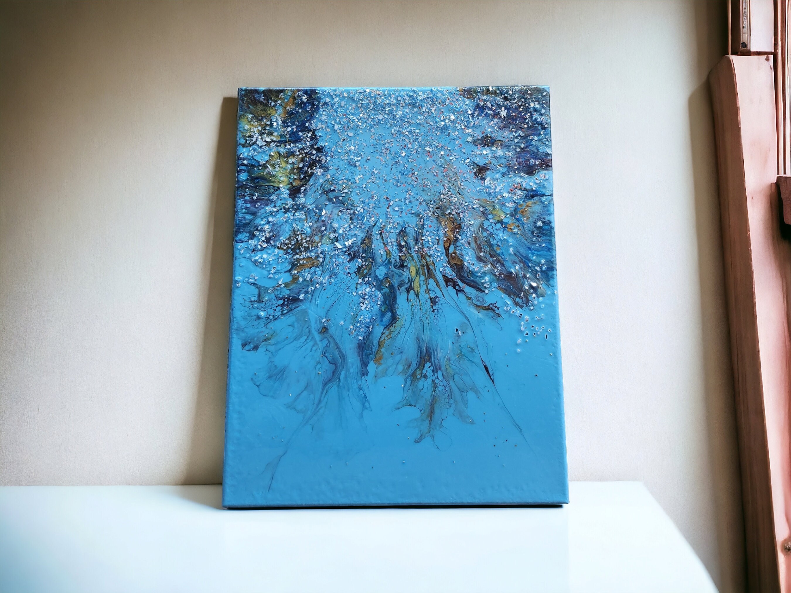 Acrylic Painting With Broken Glass Wall Décor 16x20 Canvas - Etsy