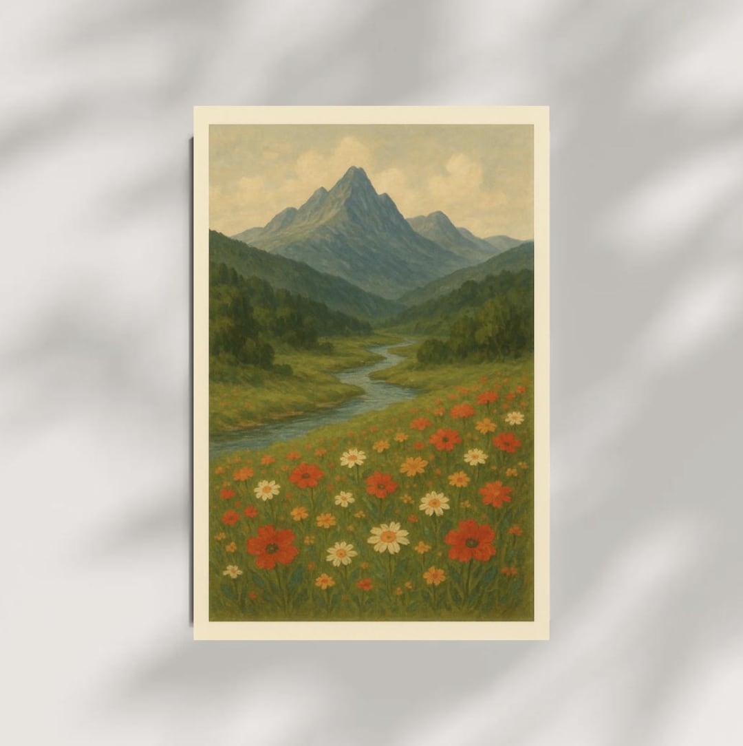 Nature Landscape Printable Poster Wall Art - Mountains With Wild ...
