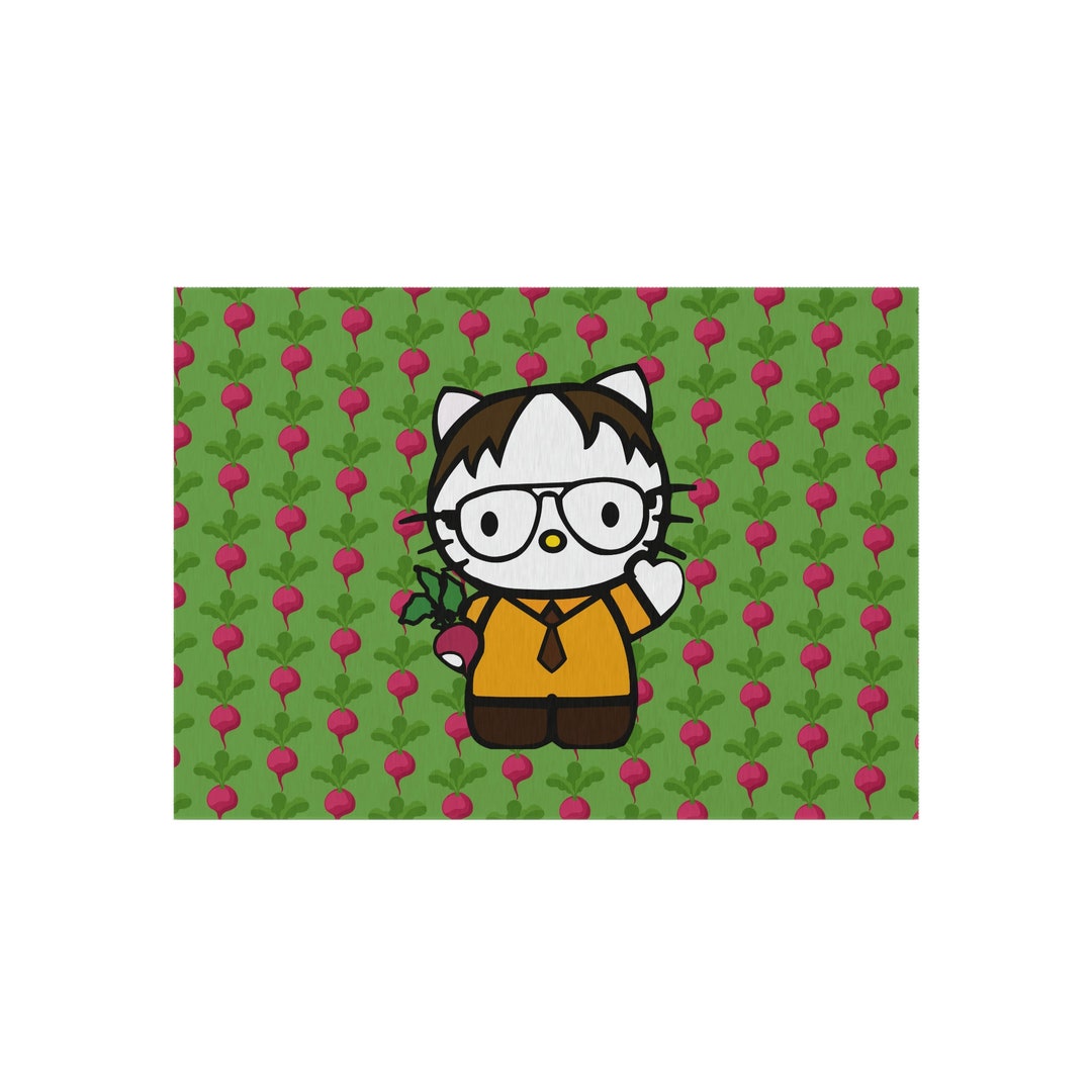 Green Dwight Hello Kitty the Office Beets Outdoor Rug Funny - Etsy