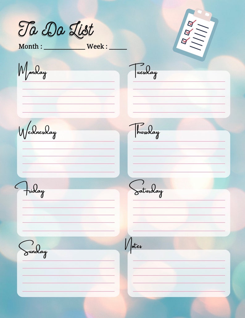 Weekly Planning Template - Etsy