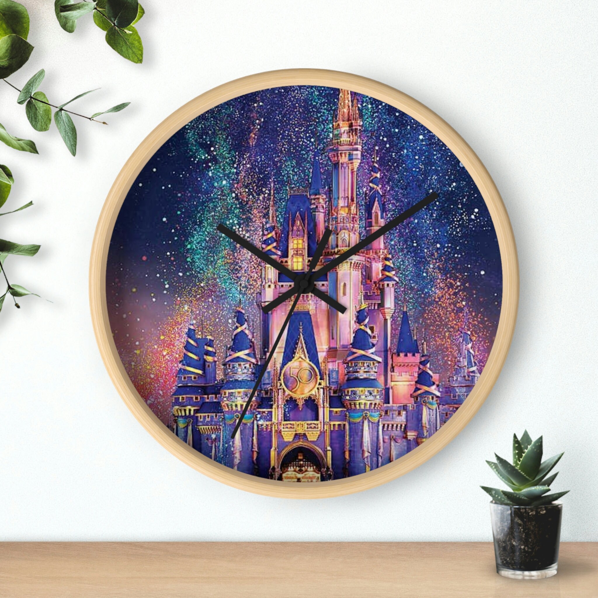 Walt Disney World - Magic Kingdom 50th Anniversary Castle Wall Clock.