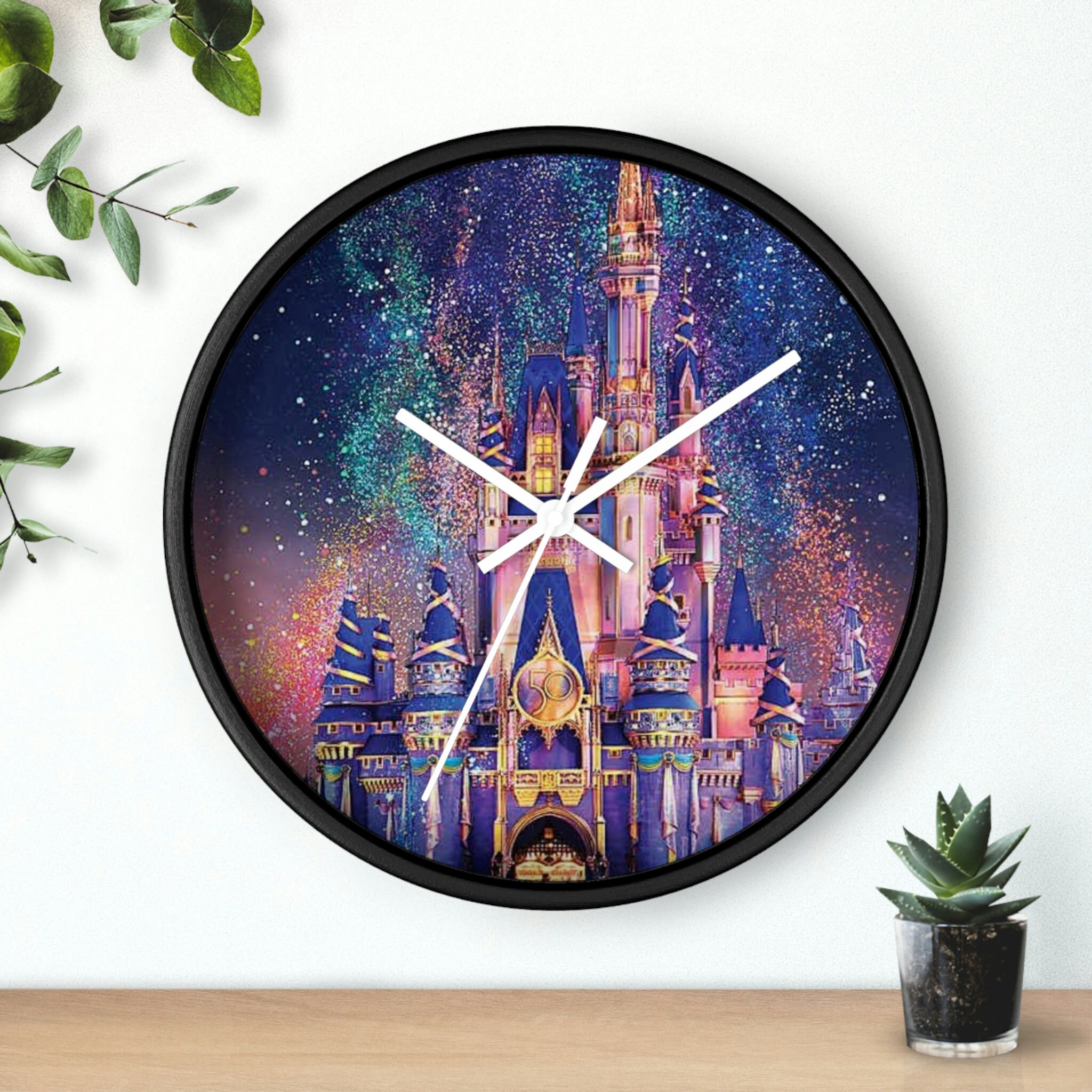 Walt Disney World - Magic Kingdom 50th Anniversary Castle Wall Clock.