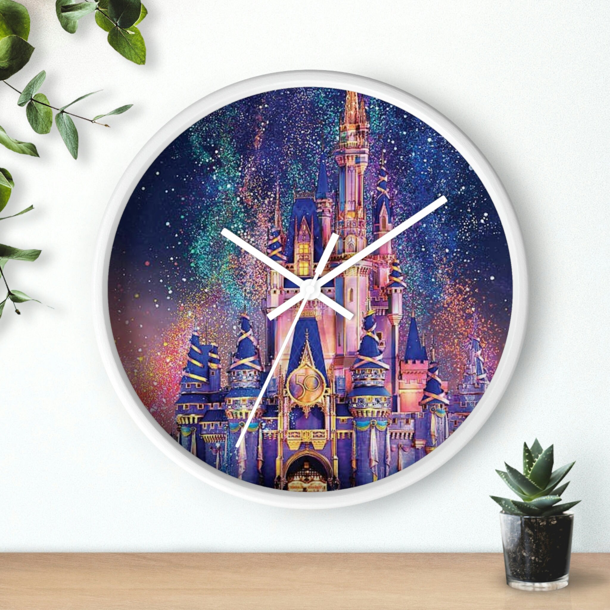 Walt Disney World - Magic Kingdom 50th Anniversary Castle Wall Clock.