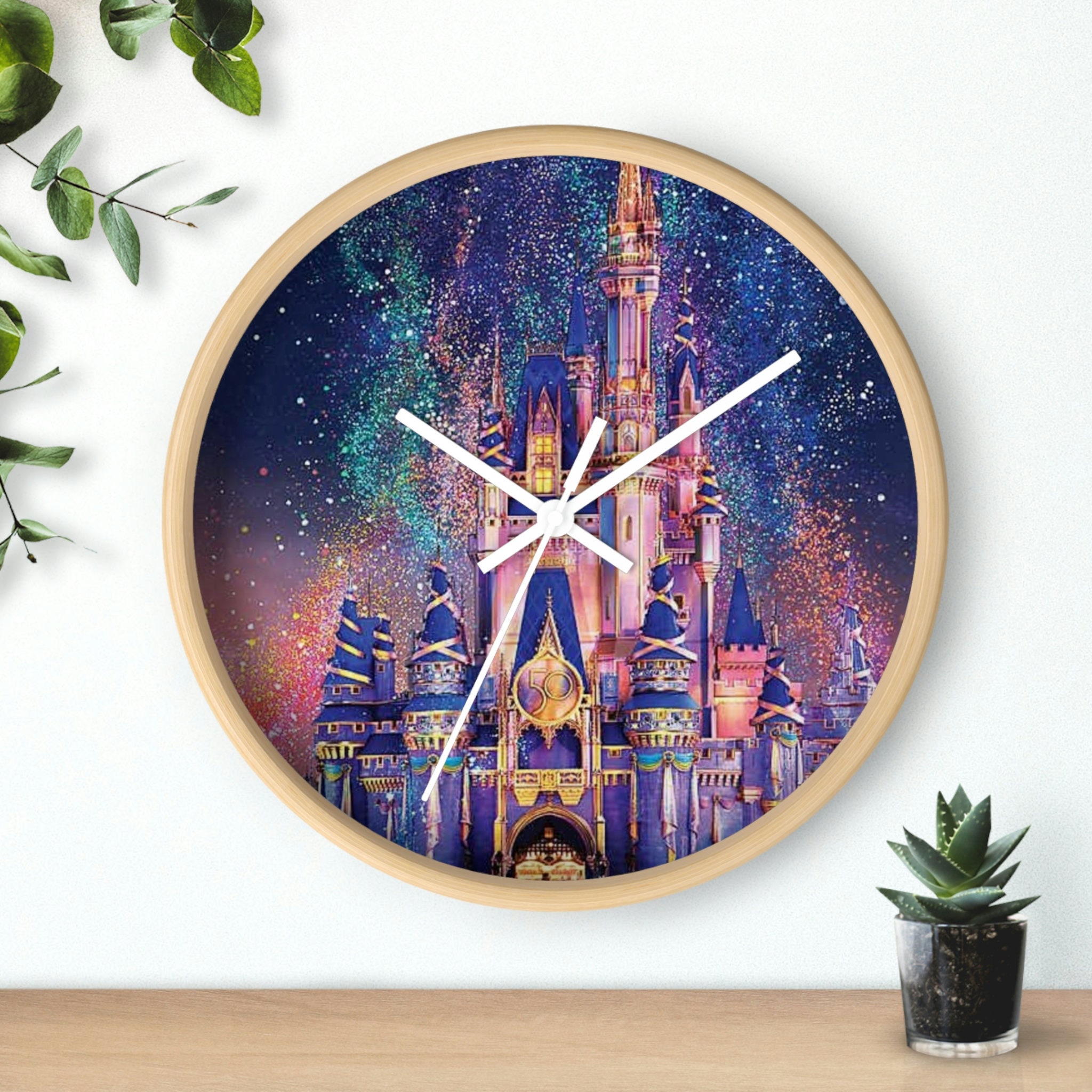 Walt Disney World - Magic Kingdom 50th Anniversary Castle Wall Clock.