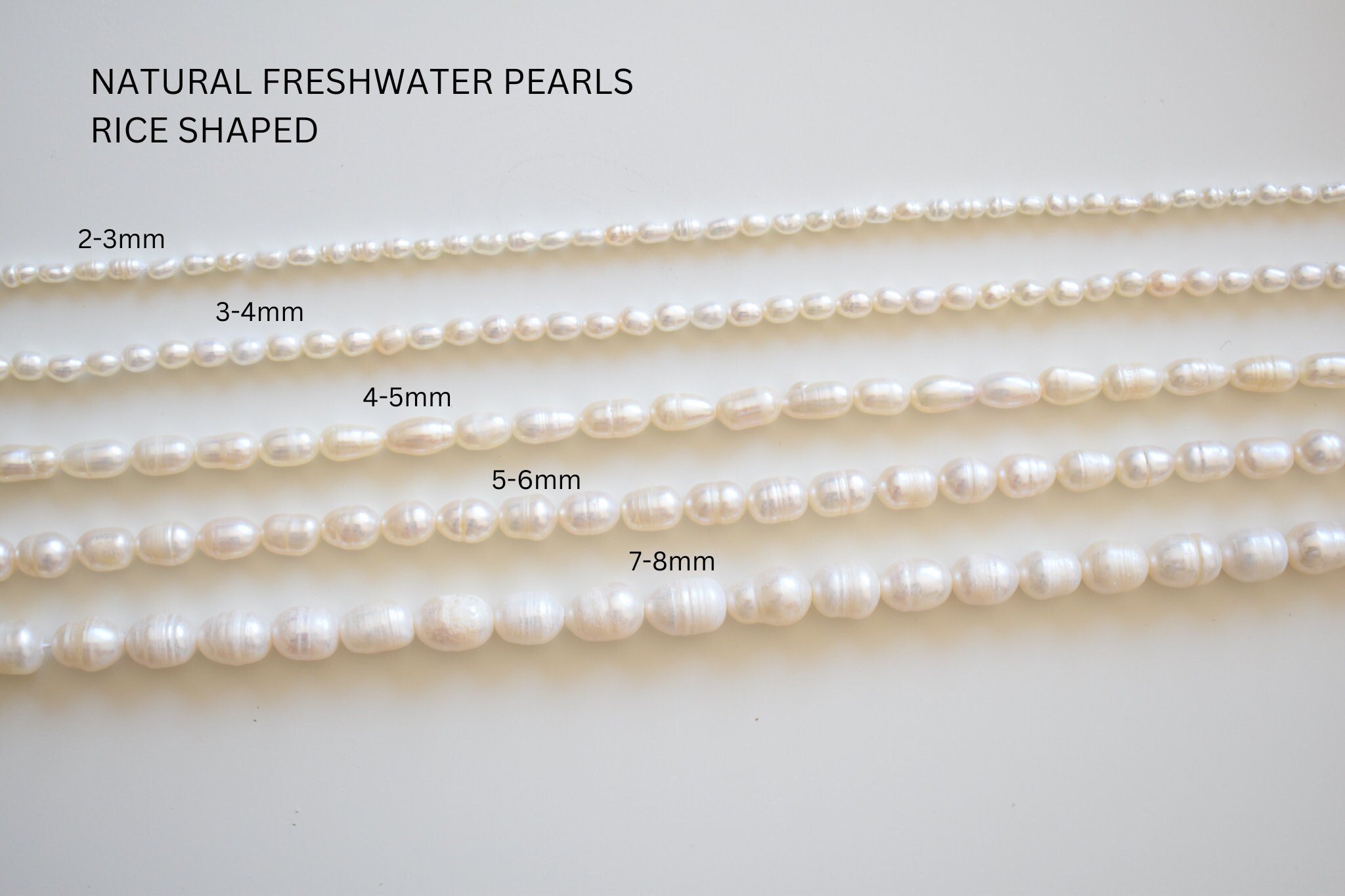 Natural Freshwater Pearls, Rice Pearls, Choice of Size, Freshwater ...