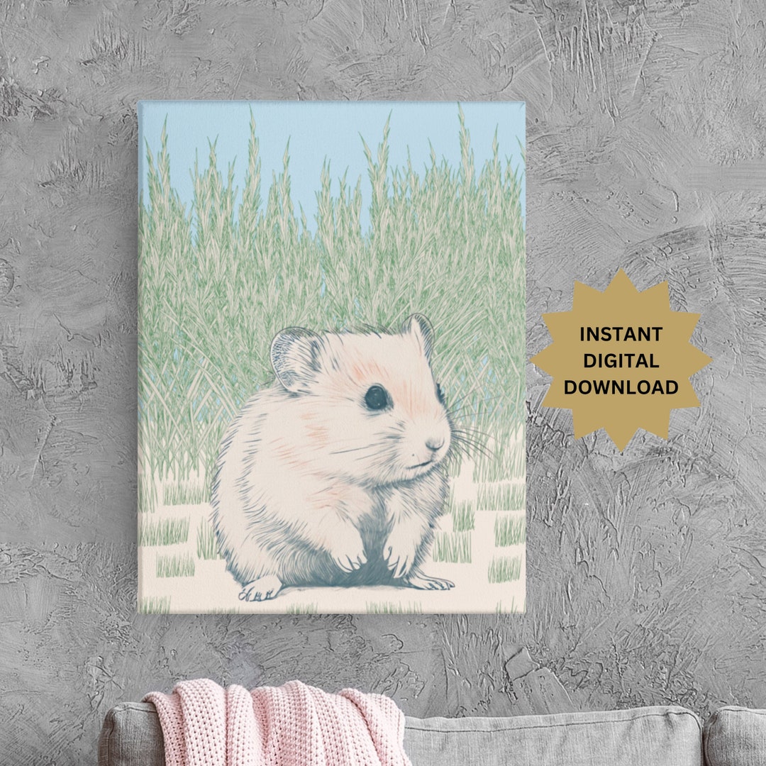 Hamster Print Wall Art Nursery Decor, Hamster Printable Playroom Art ...