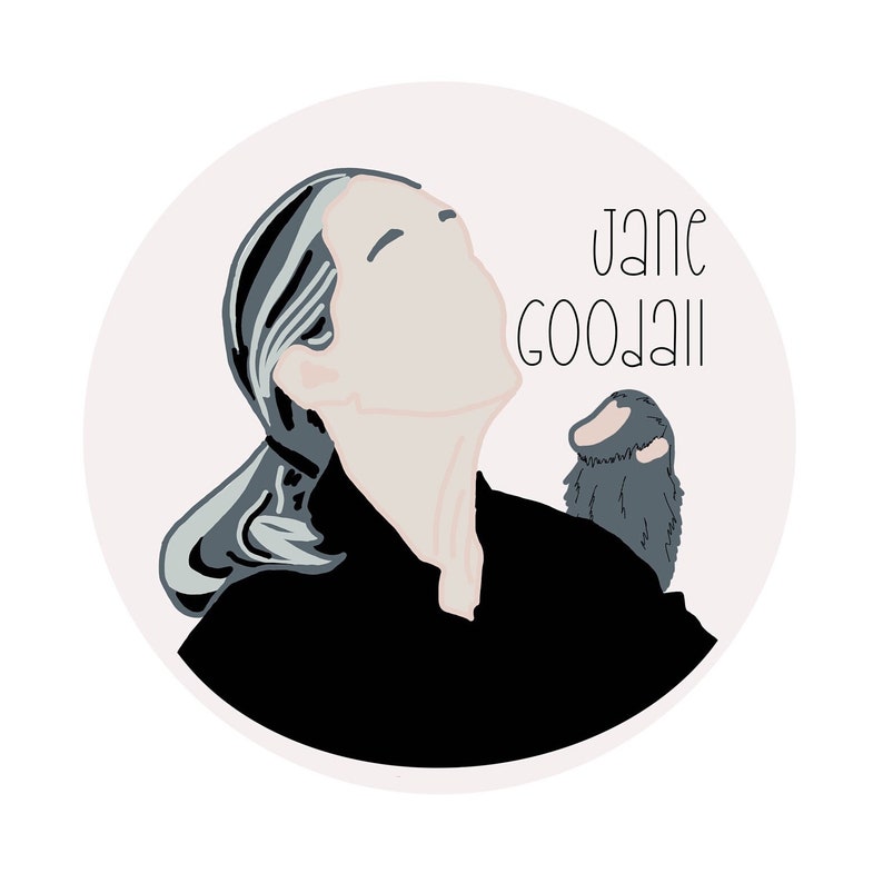 JANE GOODALL Vinyl Sticker Women in STEM Science - Etsy