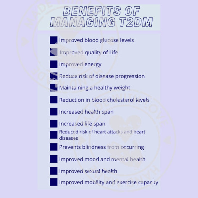 Benefits of Managing Type 2 Diabetes || Diabetes Resource - Etsy
