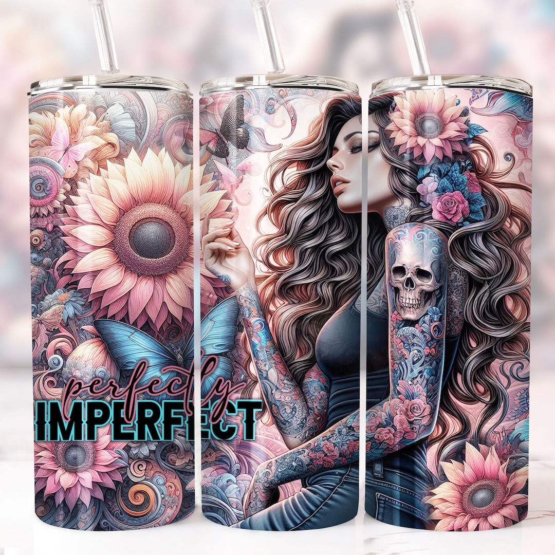 Perfectly Imperfect, 20oz Tumbler Wrap, Pastel Sunflowers, Sublimation ...