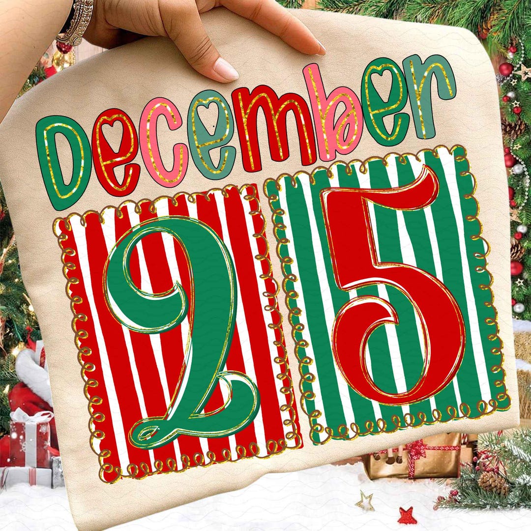 December 25 Png, Coquette December 25 Png, Checkered Red Letters Png ...