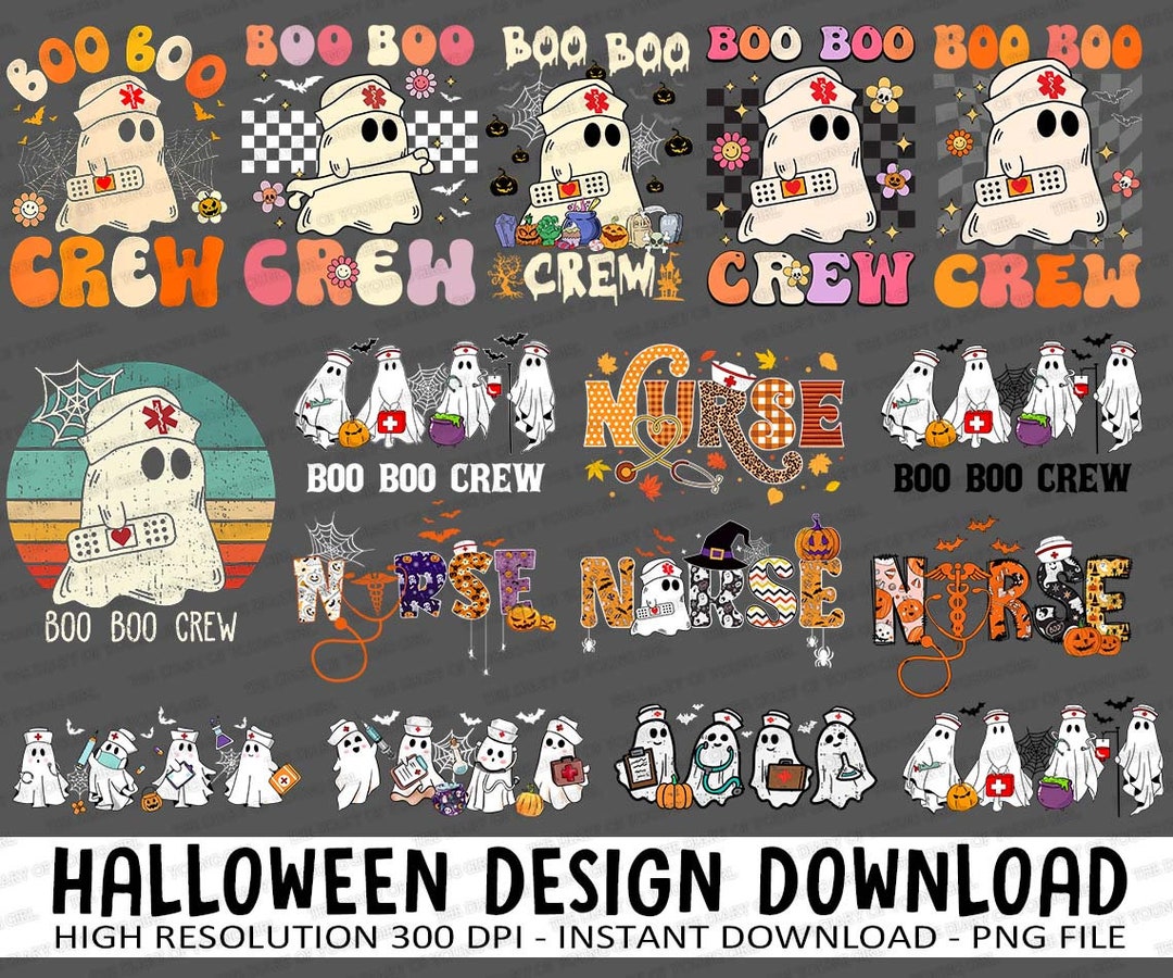 Ghost Nurses PNG, Nurse Halloween PNG, Halloween Nursing PNG, Boo Boo ...