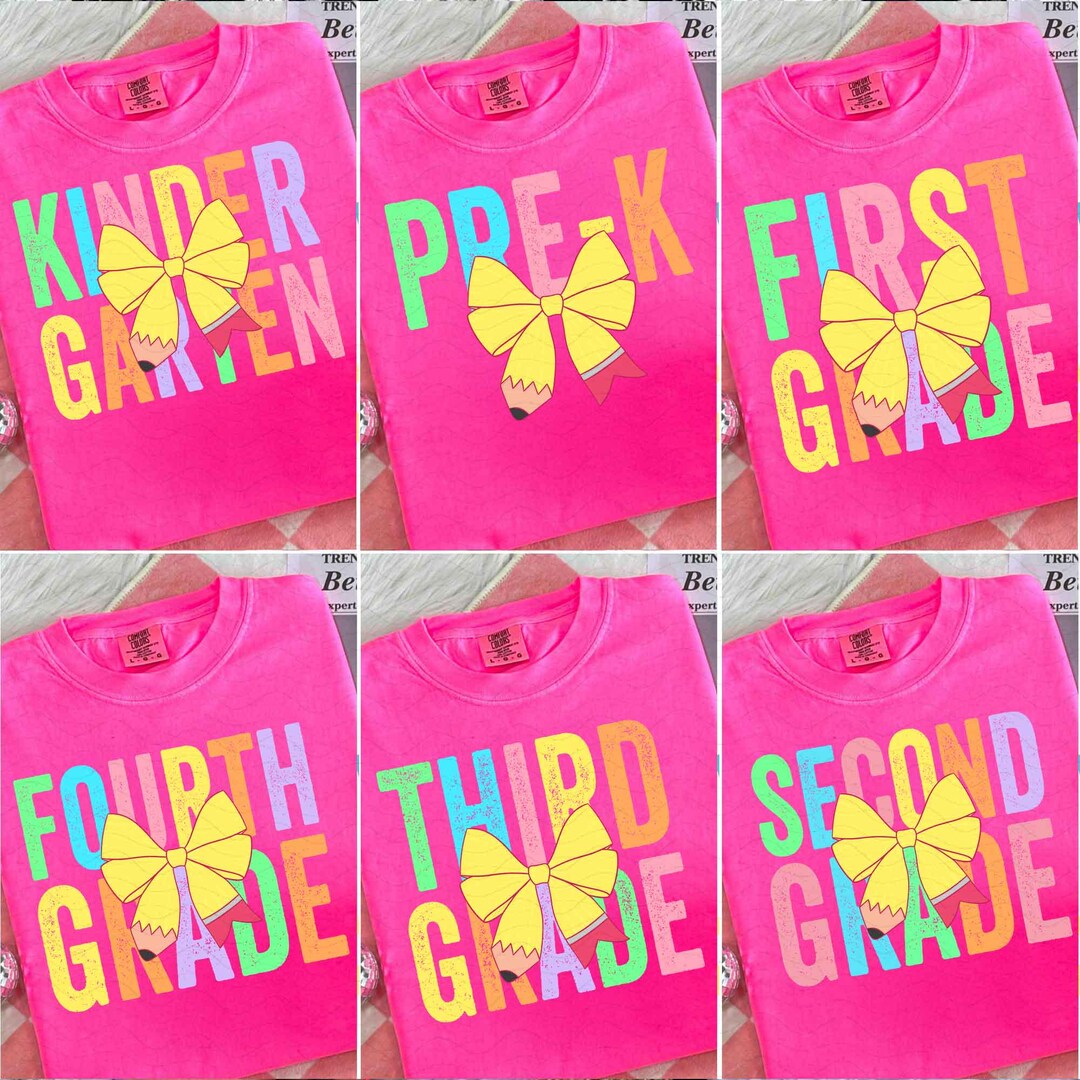 Preppy Back to School Bundle Png, First/ Second/ Third/ Fourth Grade ...
