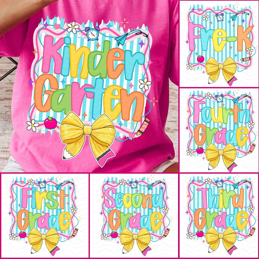 Coquette Back to School PNG Bundle, Teacher First Day of School Design ...