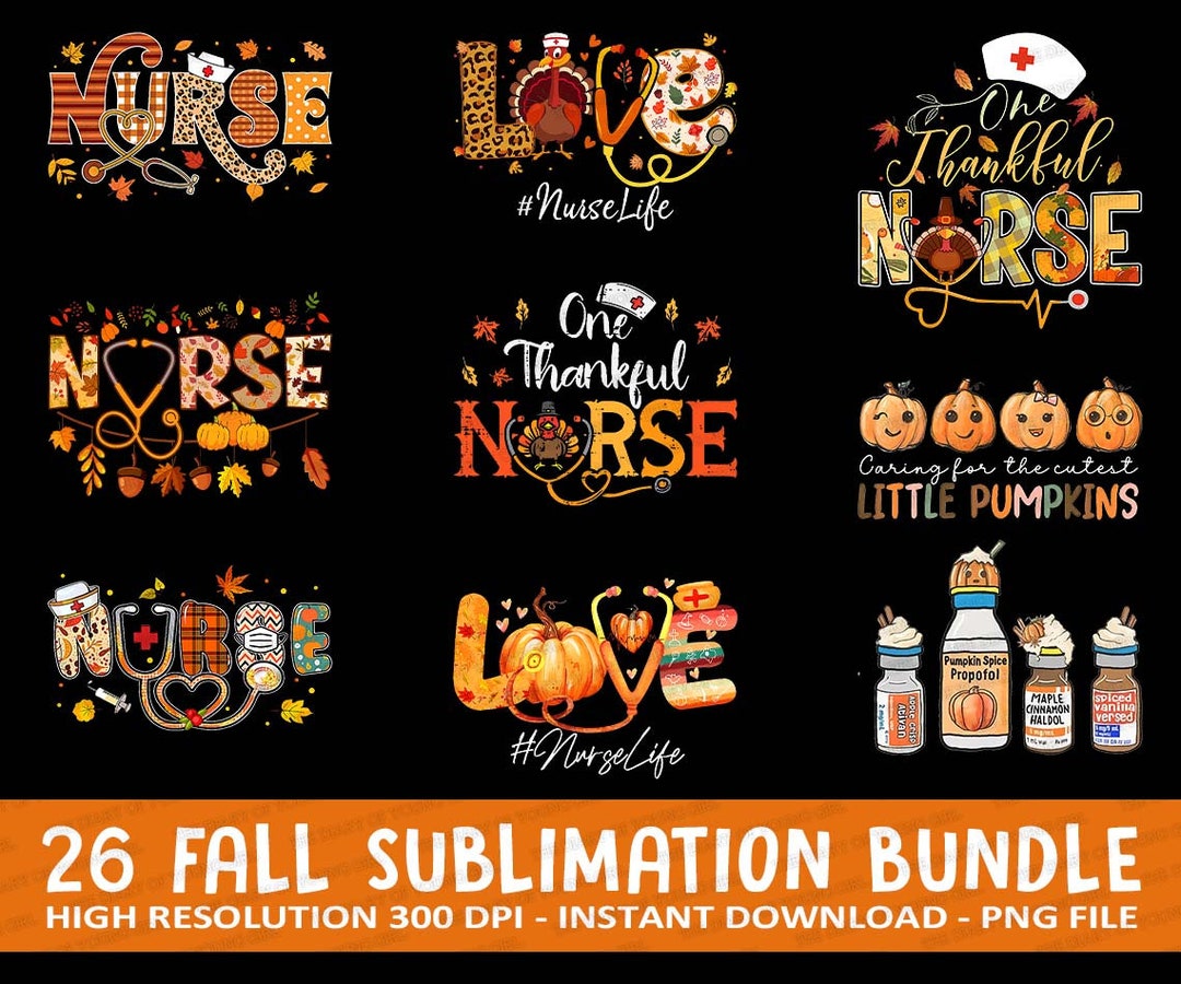 Nurse With Fall Element Png, Nurse Png, Thanksgiving Nurse Png, Fall ...