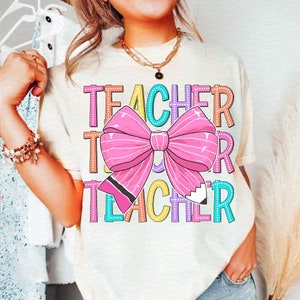 Coquette Teacher Png, Back to School Png,teacher Appreciation Gift ...