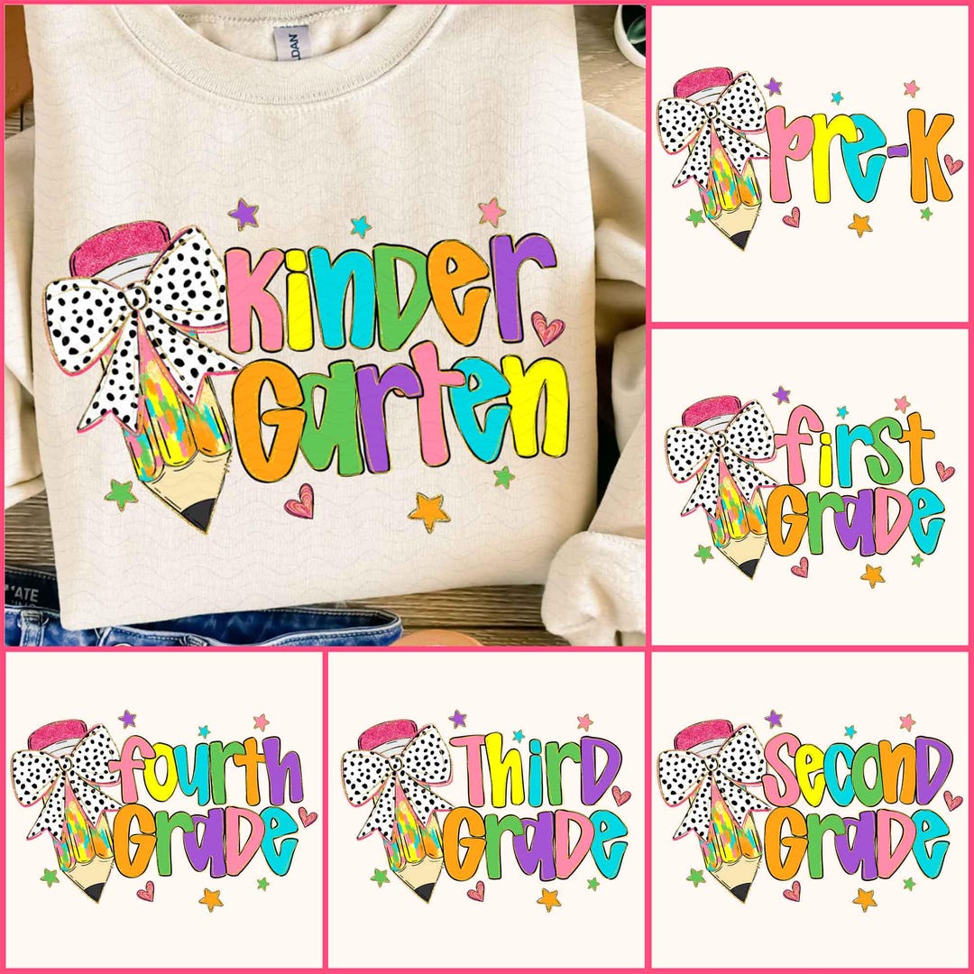 Preppy Back to School Bundle PNG, Coquette Teacher First Day of School ...