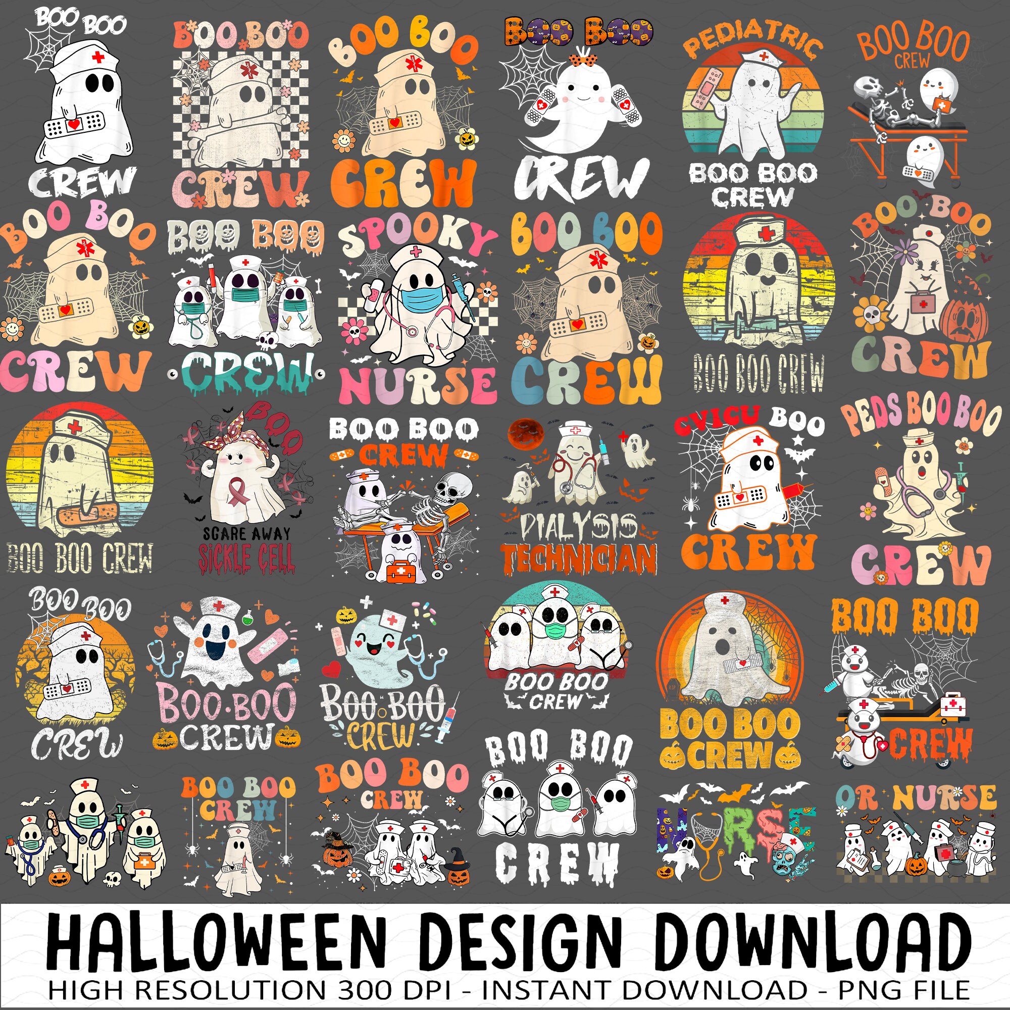 Nurse Halloween PNG, Ghost Nurses PNG, Halloween Nursing PNG, Boo Boo ...