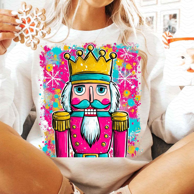 Preppy Watercolor Nutcracker Png, Glitter Nutcracker Design, Ya'll Are ...