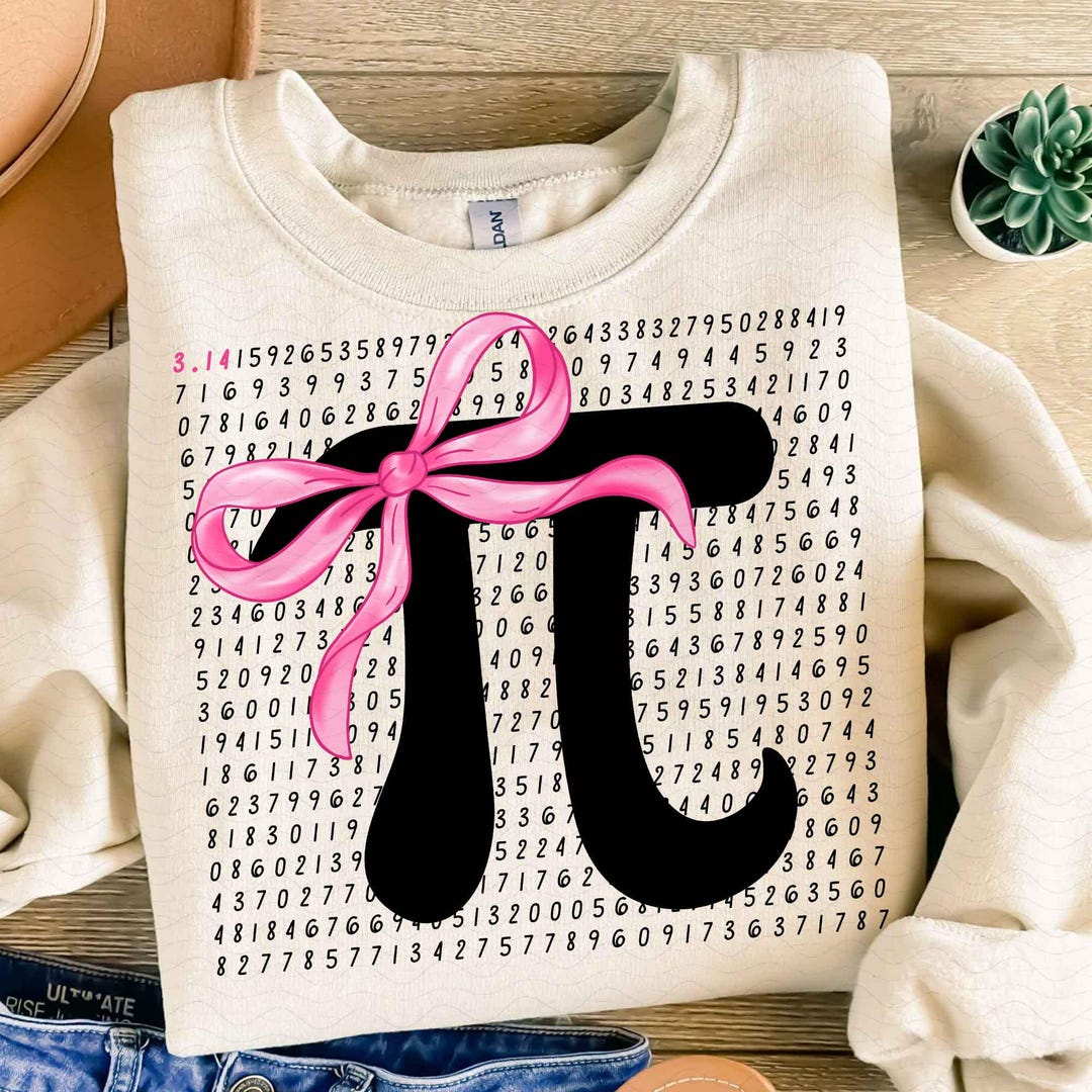 Pi Day Coquette PNG, 3.14 Day Png, Teacher Math Png, Pink Bow Pi Day ...