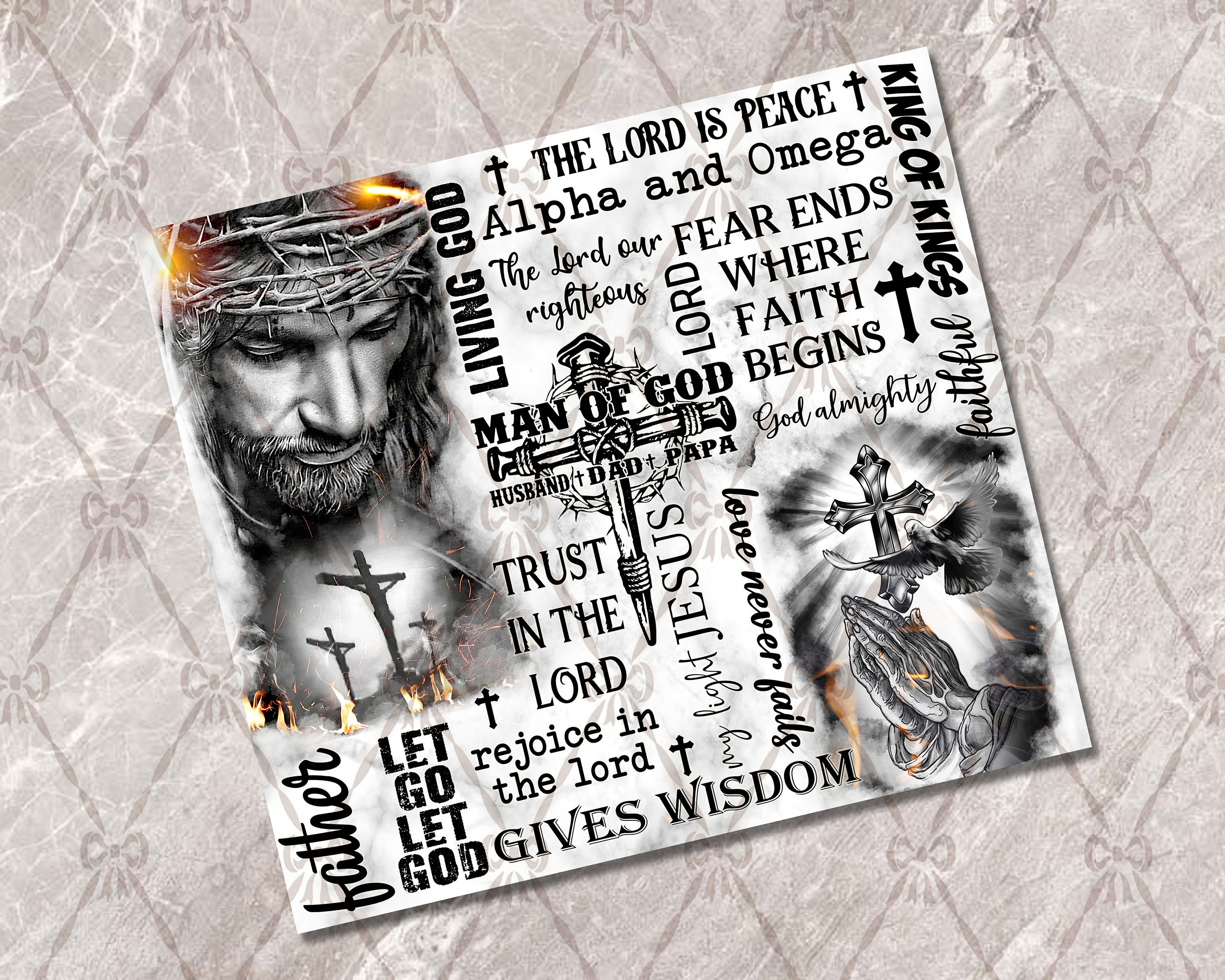 Christian Man of God 20 Oz Skinny Tumbler Sublimation Png File, Bible ...