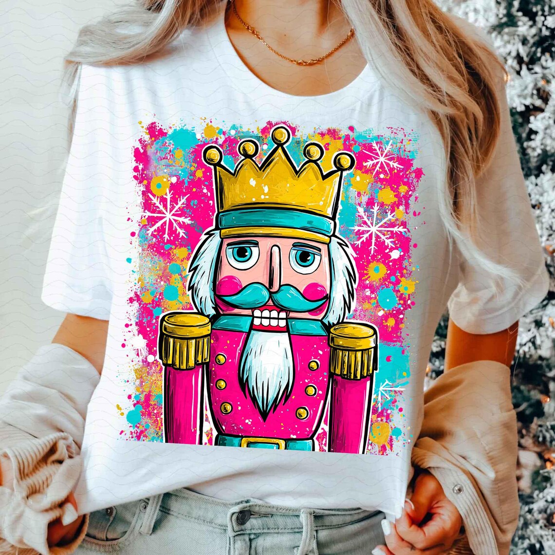 Preppy Watercolor Nutcracker Png, Glitter Nutcracker Design, Ya'll Are ...