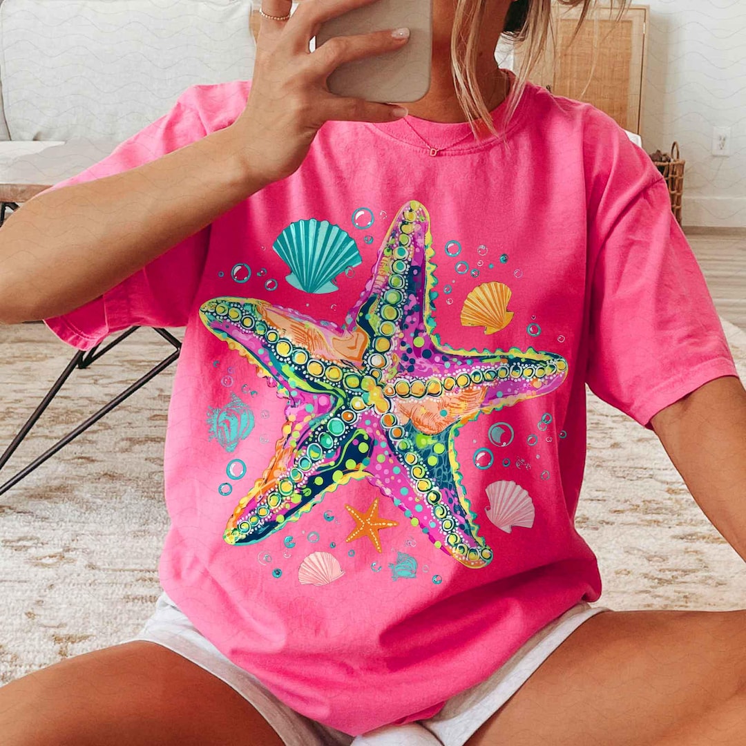 Preppy Starfish Coquette Png, Summer Vibes Png, Retro Floral Summer Png ...