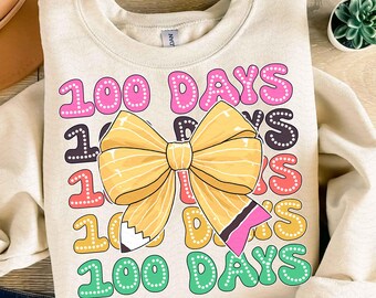 100 Days of School PNG, 100 Days of School Coquette Png, Teacher 100 ...