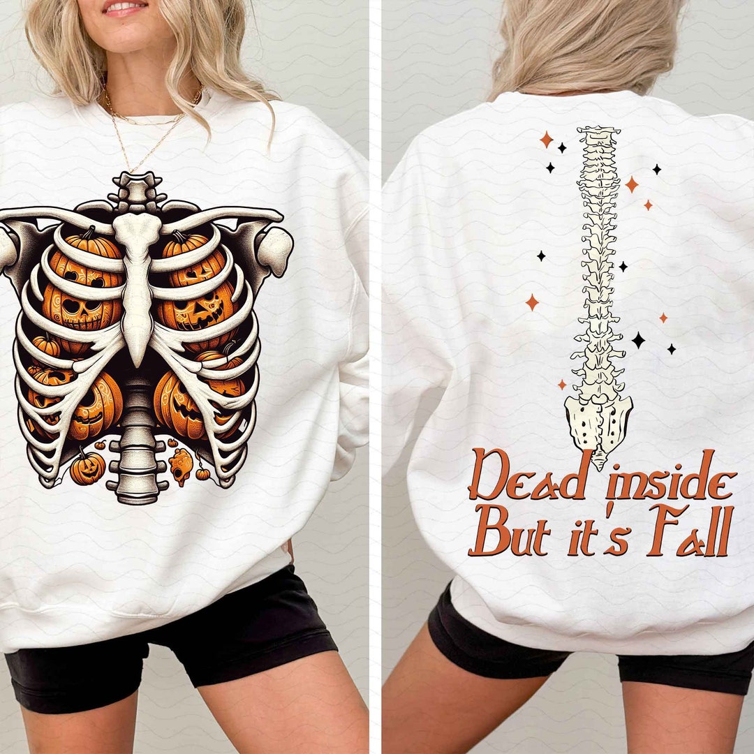 Dead Inside but It's Fall PNG, Skeleton Fall Png, Pumpkin Png, Fall Png ...