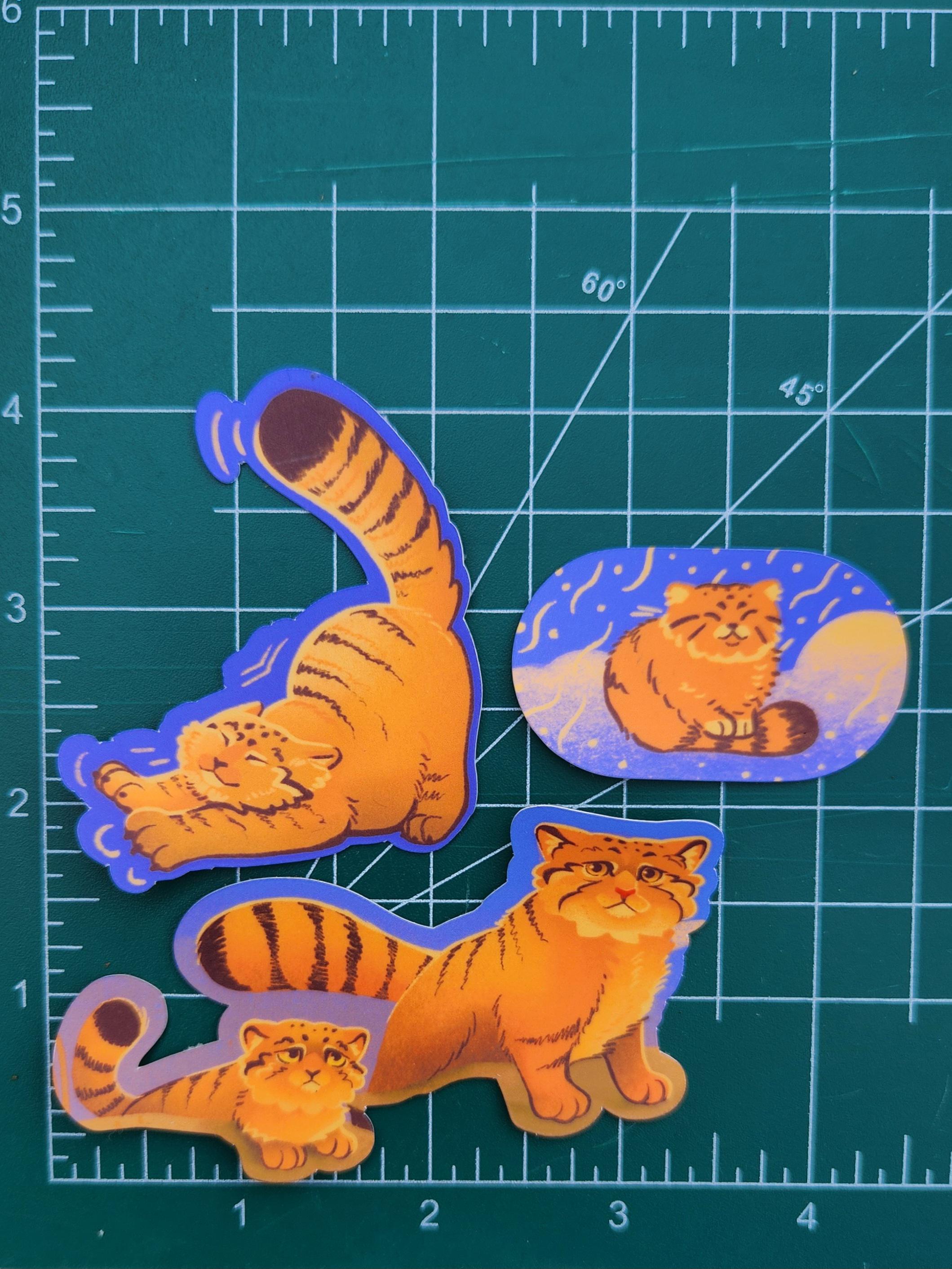 Pallas Cat Manul Cute Wild Cat Waterproof Vinyl Stickers | Fluffy Wild ...