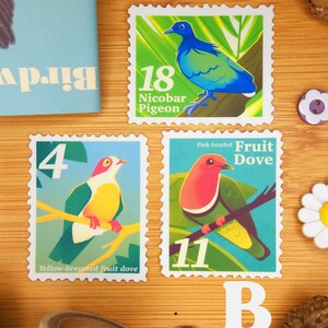 Pigeon Dove Bird Stamp Art Waterproof Vinyl Stickers | Cute Birding ...