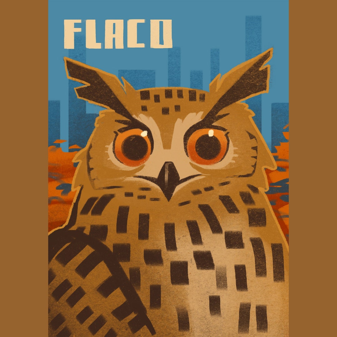 Flaco New York Eurasian Eagle Owl Illustrated Print 5"x7" - Etsy
