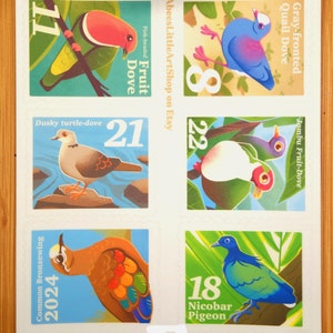 Pigeon Dove Bird Stamp Art Waterproof Vinyl Stickers | Cute Birding ...